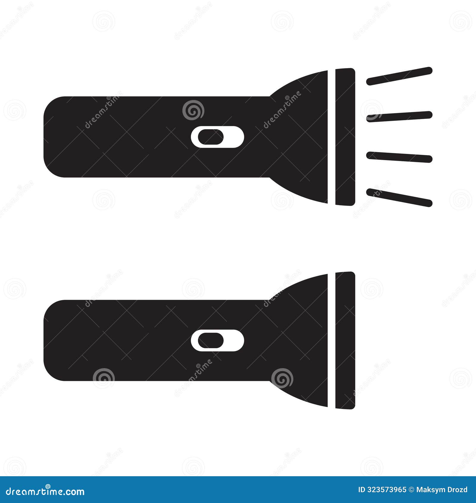 Flashlight Icon, on and Off Flashlight Icons. Stock Vector ...