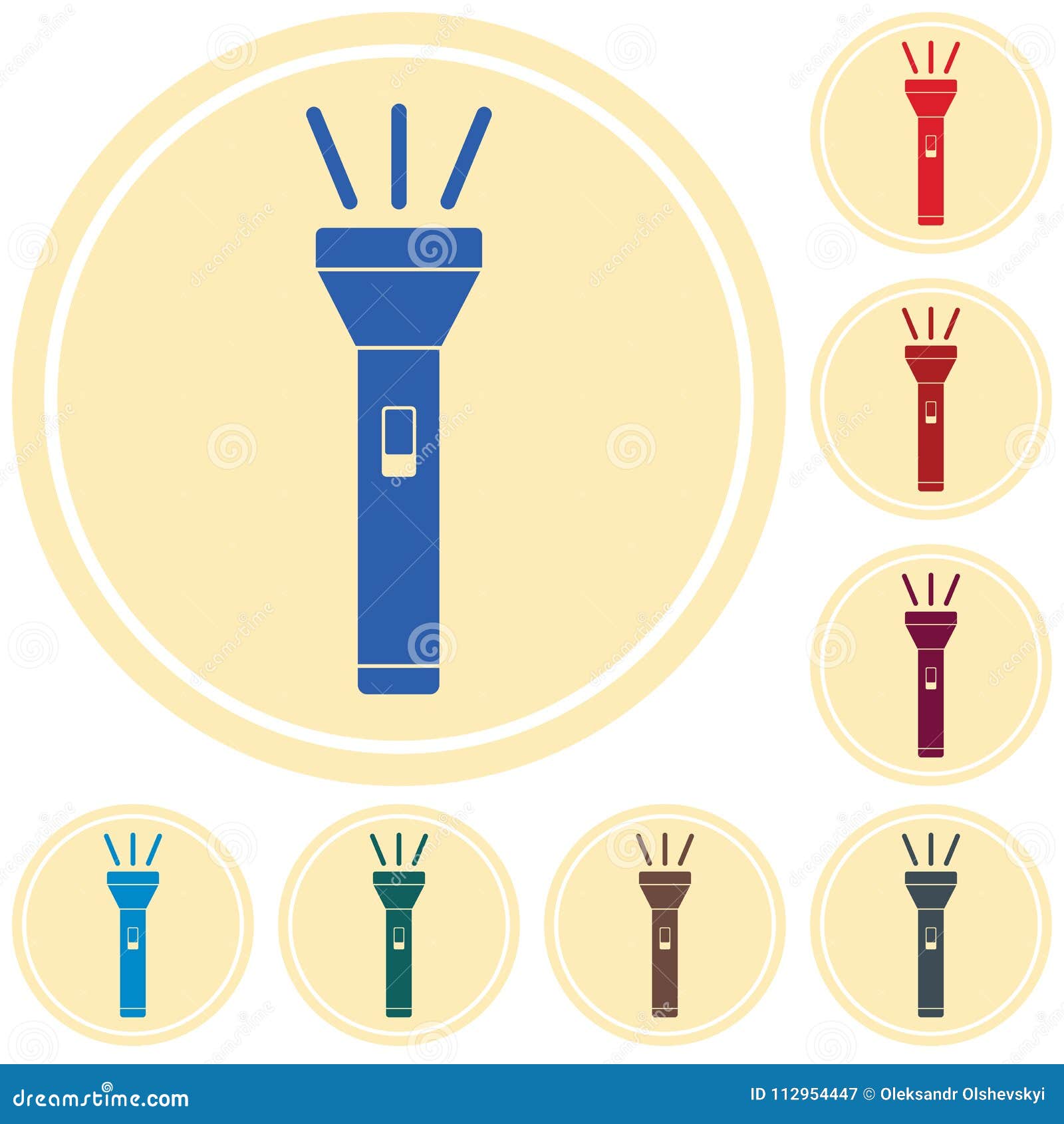 Flashlight Icon. Portable Torch Stock Vector - Illustration of ...