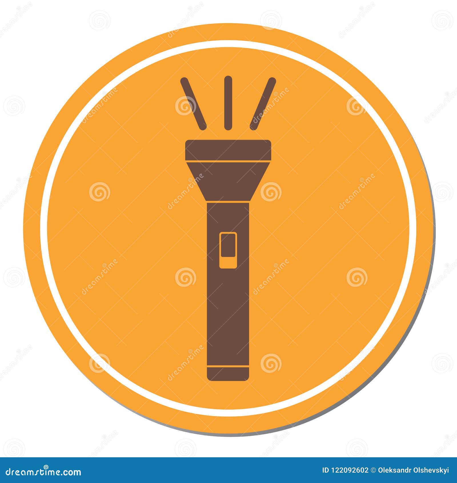 Flashlight Icon. Portable Torch Stock Vector - Illustration of lighten ...