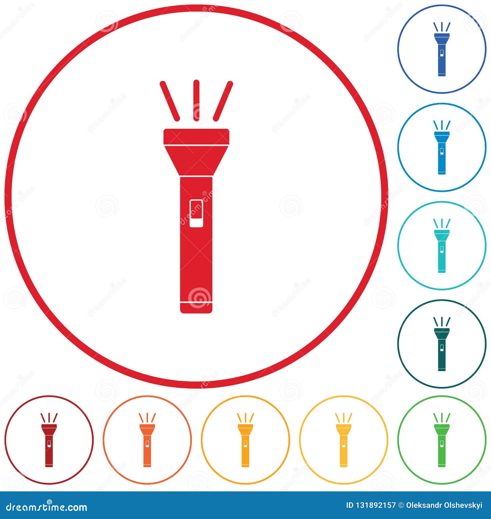 Flashlight Icon. Portable Torch Stock Vector - Illustration of lighten ...