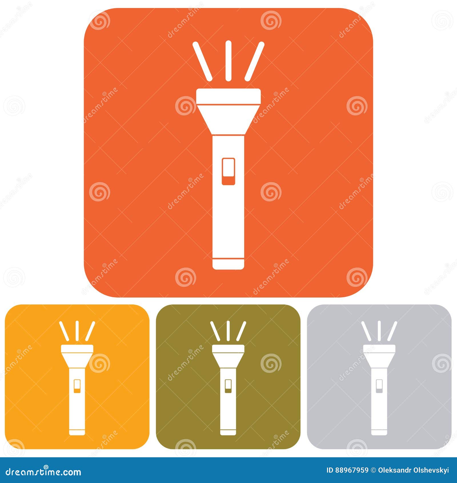 Flashlight Icon. Portable Torch Stock Vector - Illustration of badge ...