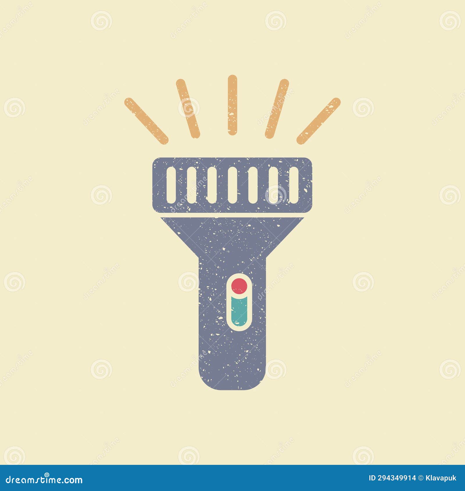 Flashlight Icon in Retro Style. Vector Simple Flat Graphic Illustration ...