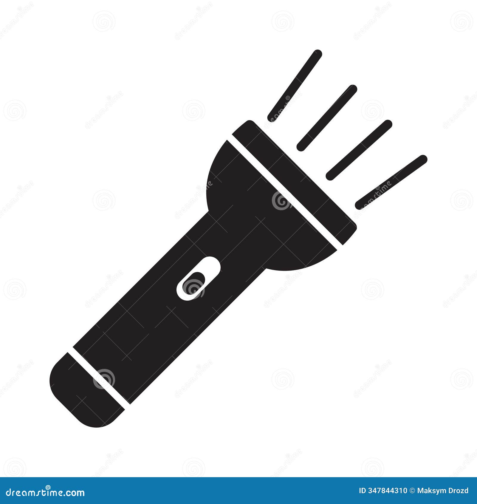 Flashlight Icon In Cartoon Style Isolated On White Background. Light ...