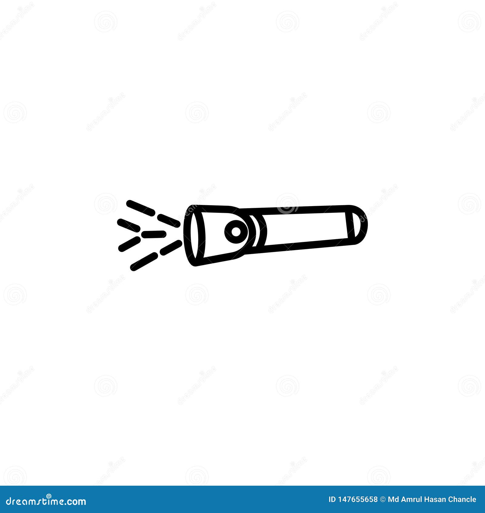 Flashlight Icon- Vector Sign Symbol Stock Vector - Illustration of lamp ...