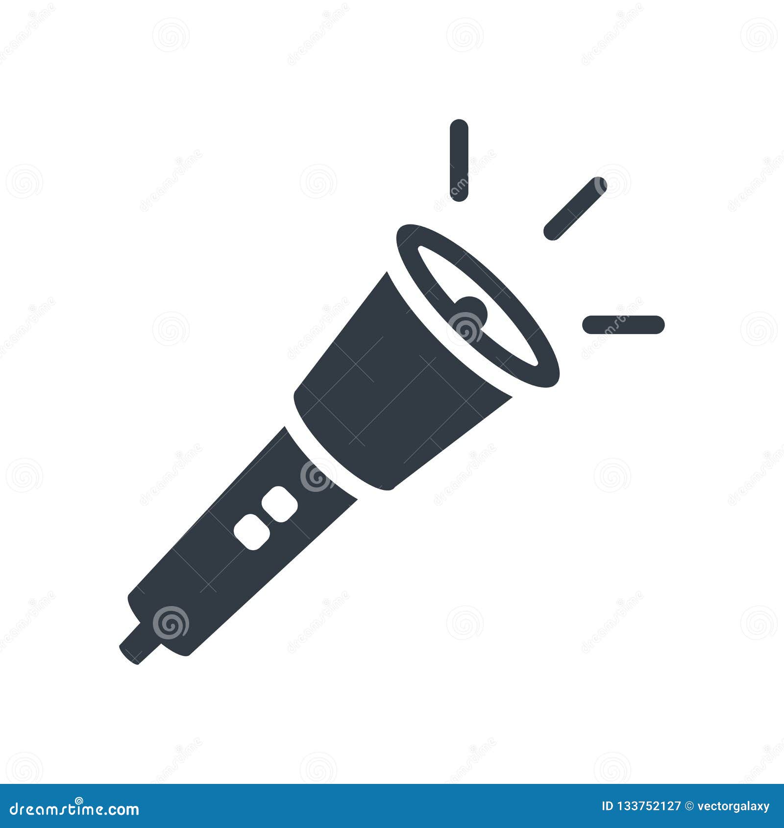 Flashlight Icon Vector Sign and Symbol Isolated on White Background ...