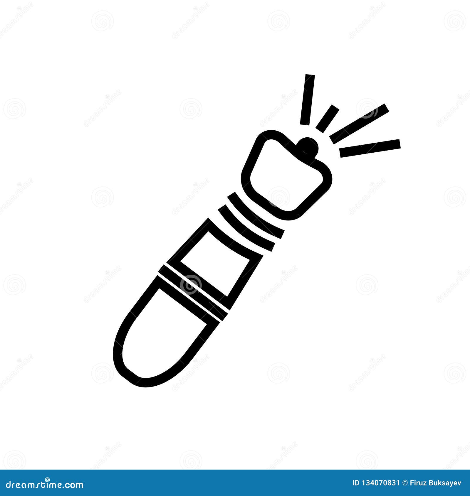 Flashlight Icon Vector Sign and Symbol Isolated on White Background ...