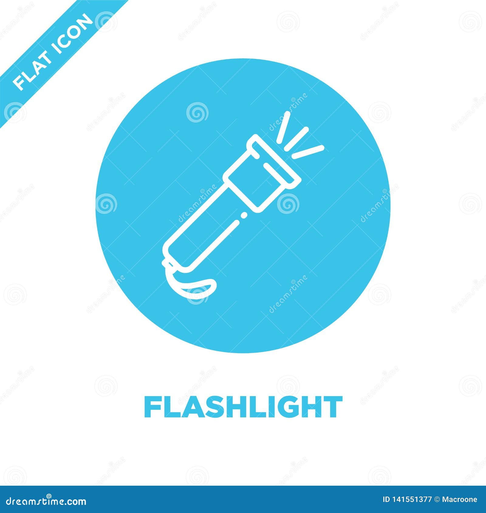 Flashlight Icon Vector. Thin Line Flashlight Outline Icon Vector ...