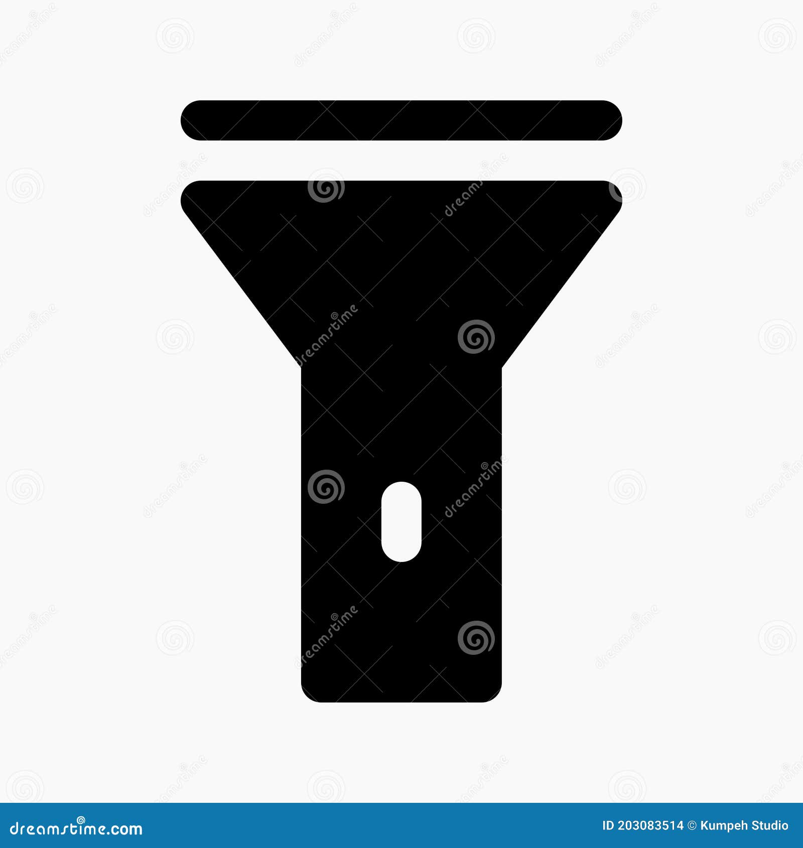 Flashlight Icon Vector. Torch Symbol Illustration Isolated on White ...