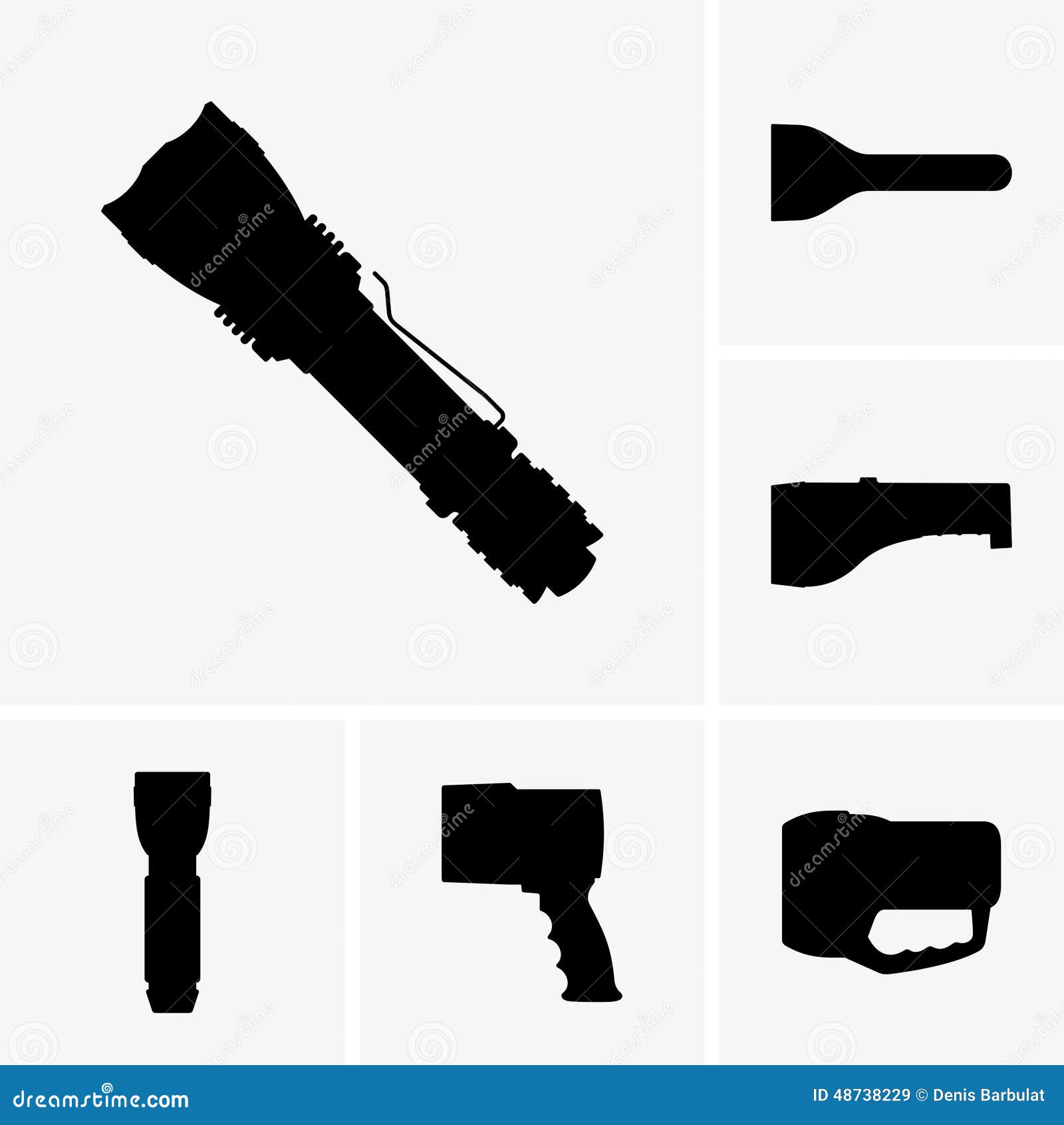 Flashlight stock vector. Illustration of item, icon, flashlight - 48738229