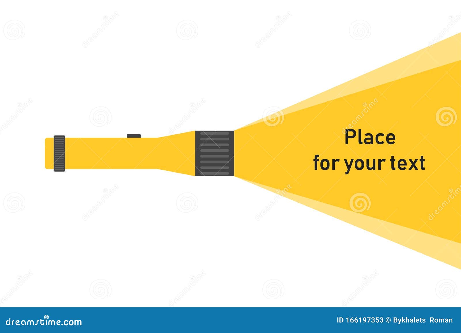 Flashlight Isolated Banner Template. Light Flat Template with Text ...