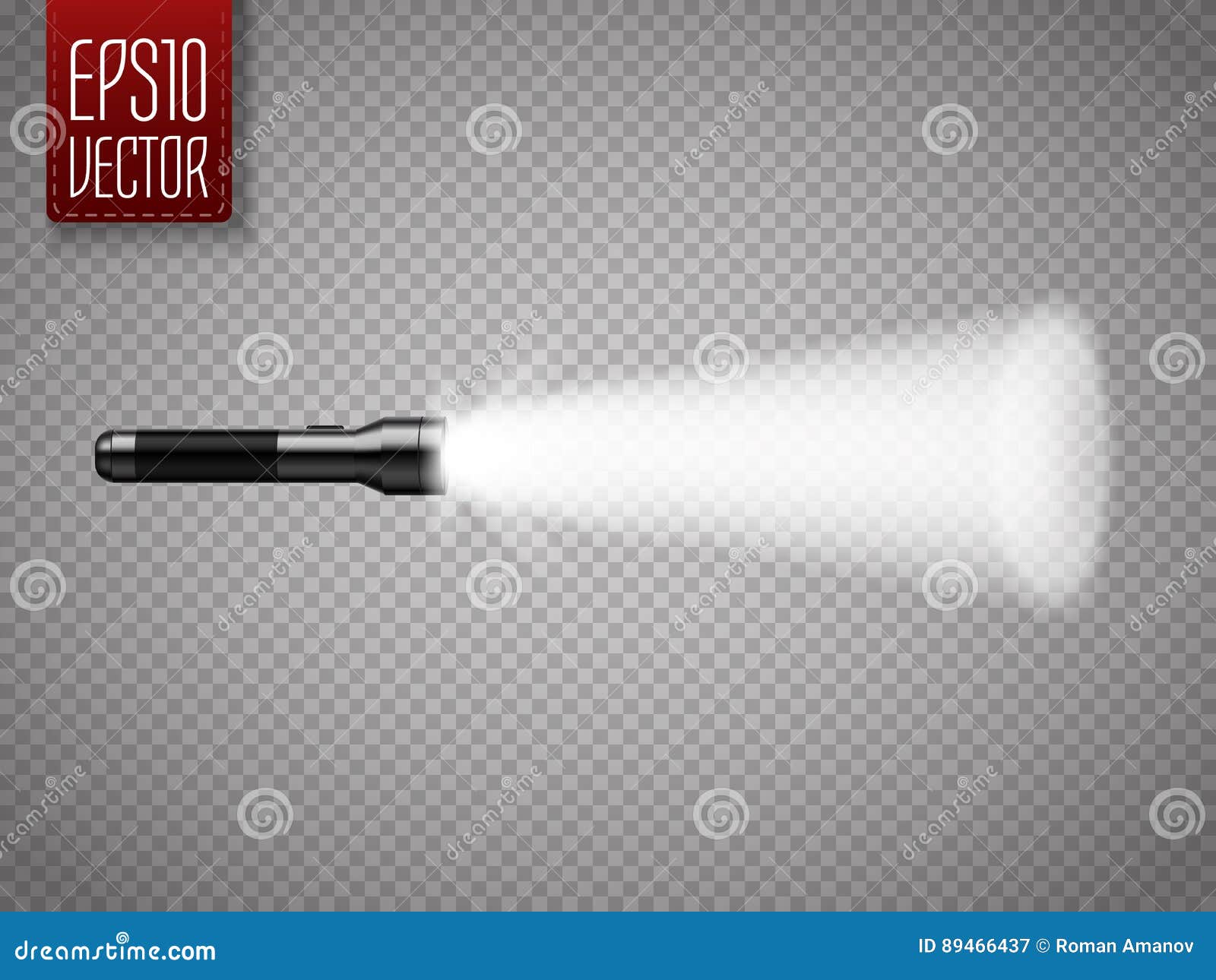 Flashlight Isolated On A Transparent Background. Vector | CartoonDealer ...
