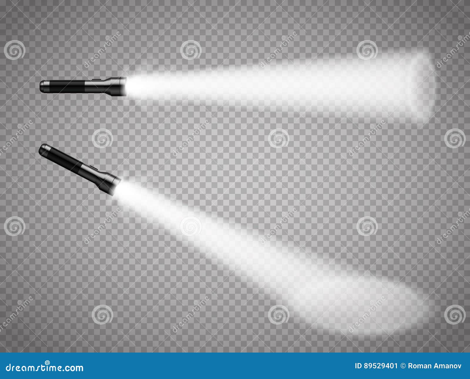 Flashlight Isolated Banner Template. Light Flat Template With Text ...