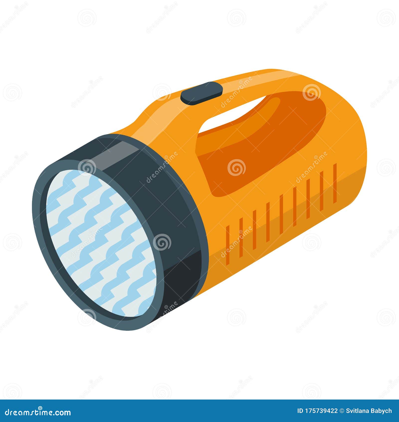 Flashlight Isometric Vector Icon.Cartoon Vector Icon Isolated on White ...