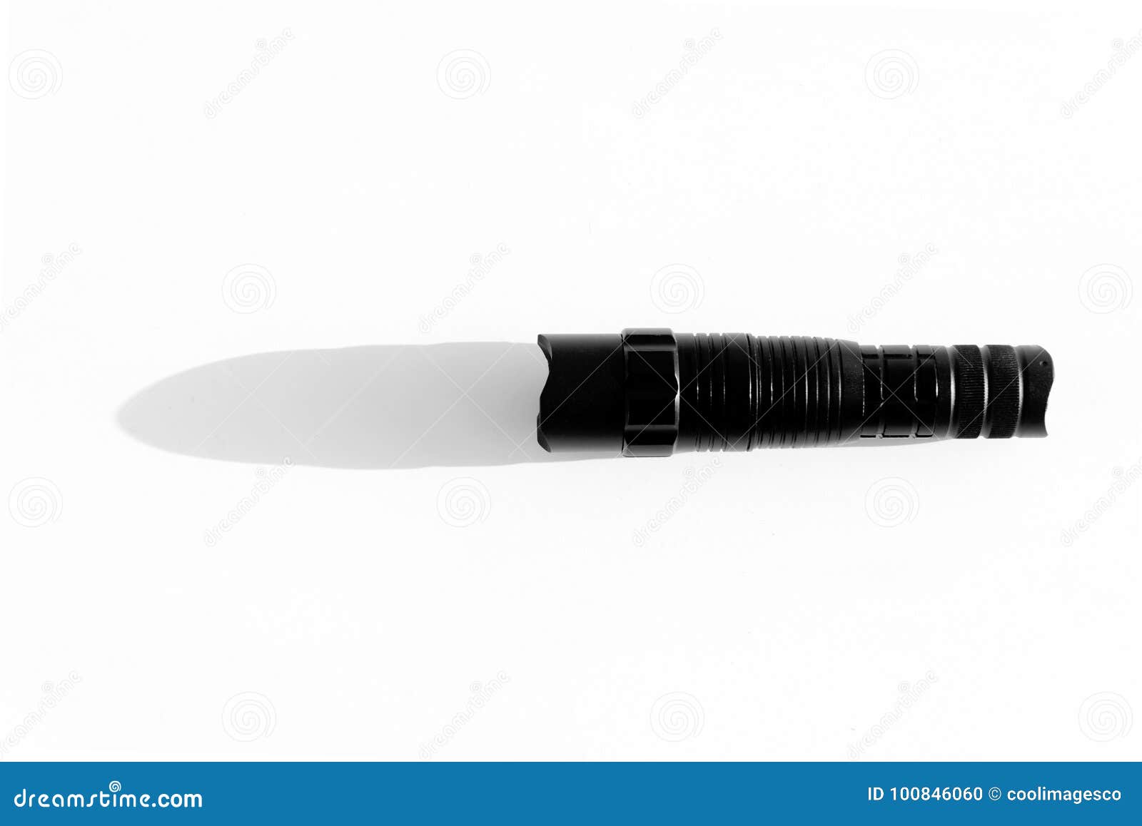 A Flashlight and Its Shadow Stock Photo - Image of closeup, metal ...