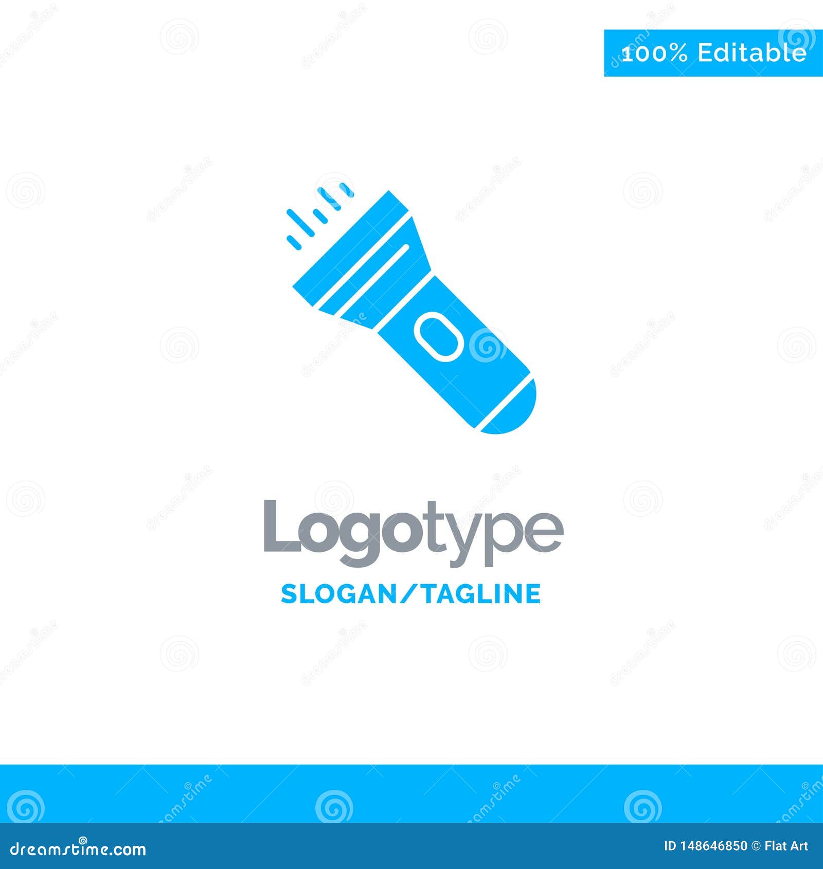 Flashlight, Light, Torch, Flash Blue Business Logo Template Stock ...