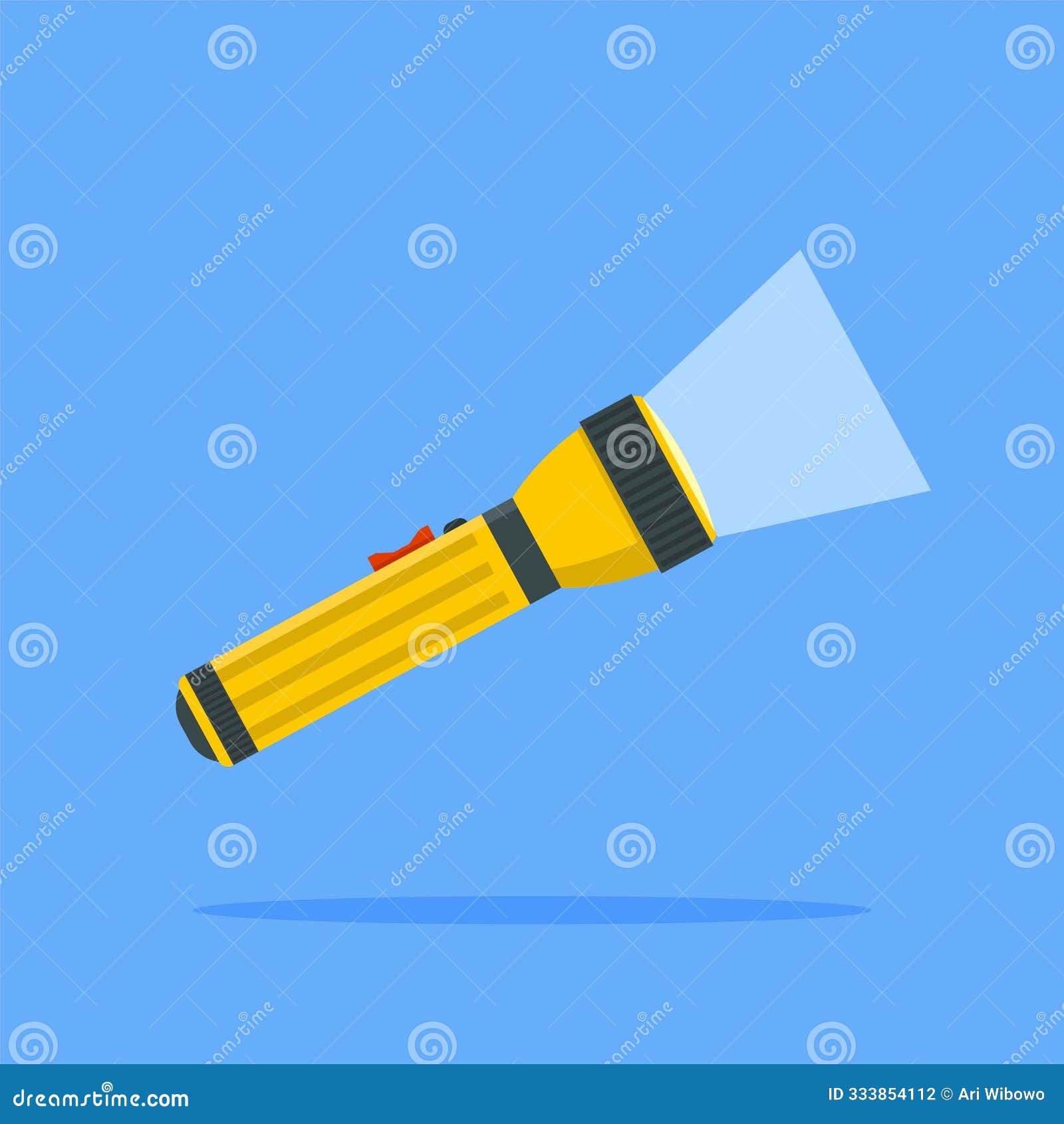 Flashlight Logo with Light Beam, House Object Illustration. Stock ...