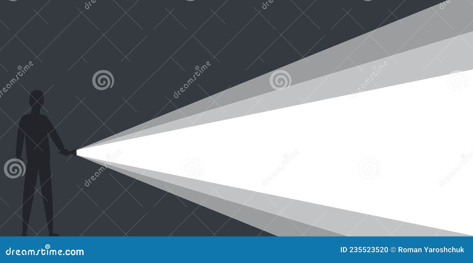Flashlight. the Man with the Flashlight. Banner for Advertising Stock ...