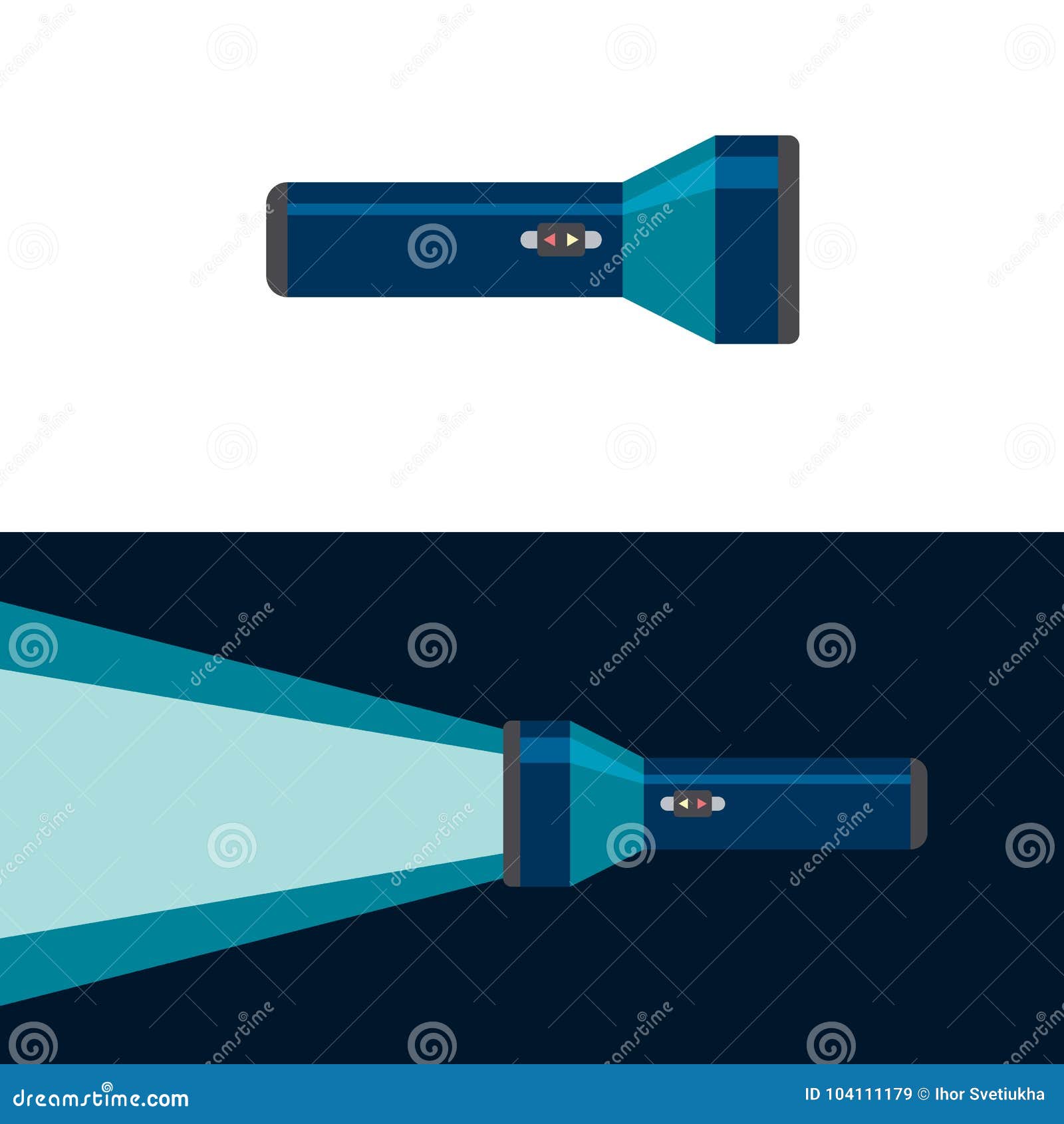 Flashlight. on and Off Position Stock Vector - Illustration of handle ...