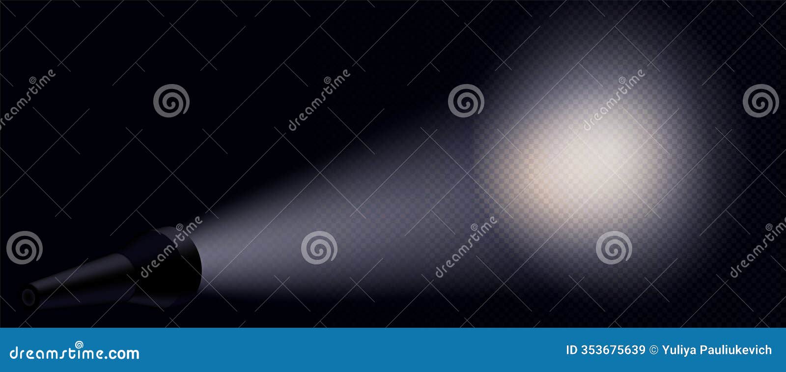 Flashlight Projecting Wide Luminous Beam on Wall Stock Illustration ...