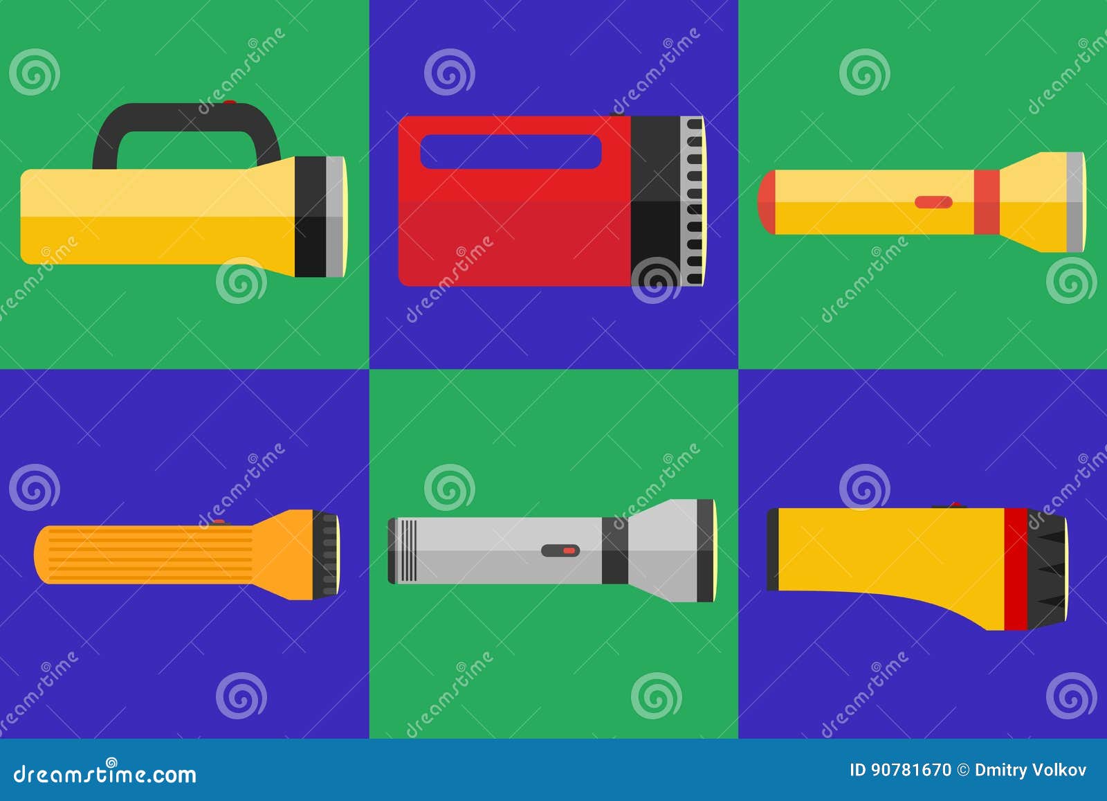 Flashlight stock vector. Illustration of electric, outdoors - 90781670