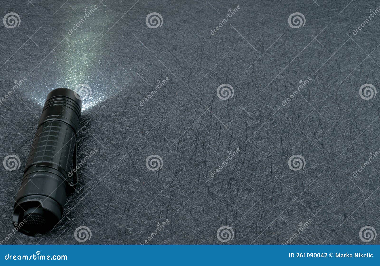 Flashlight Shining on a Black Background. Nice Copy Space Stock Photo ...