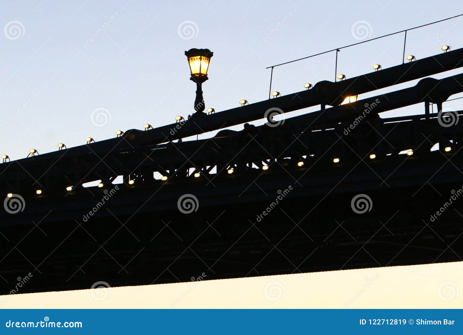The Flashlight Stands on the Bridge Stock Image - Image of pillar, lamp ...