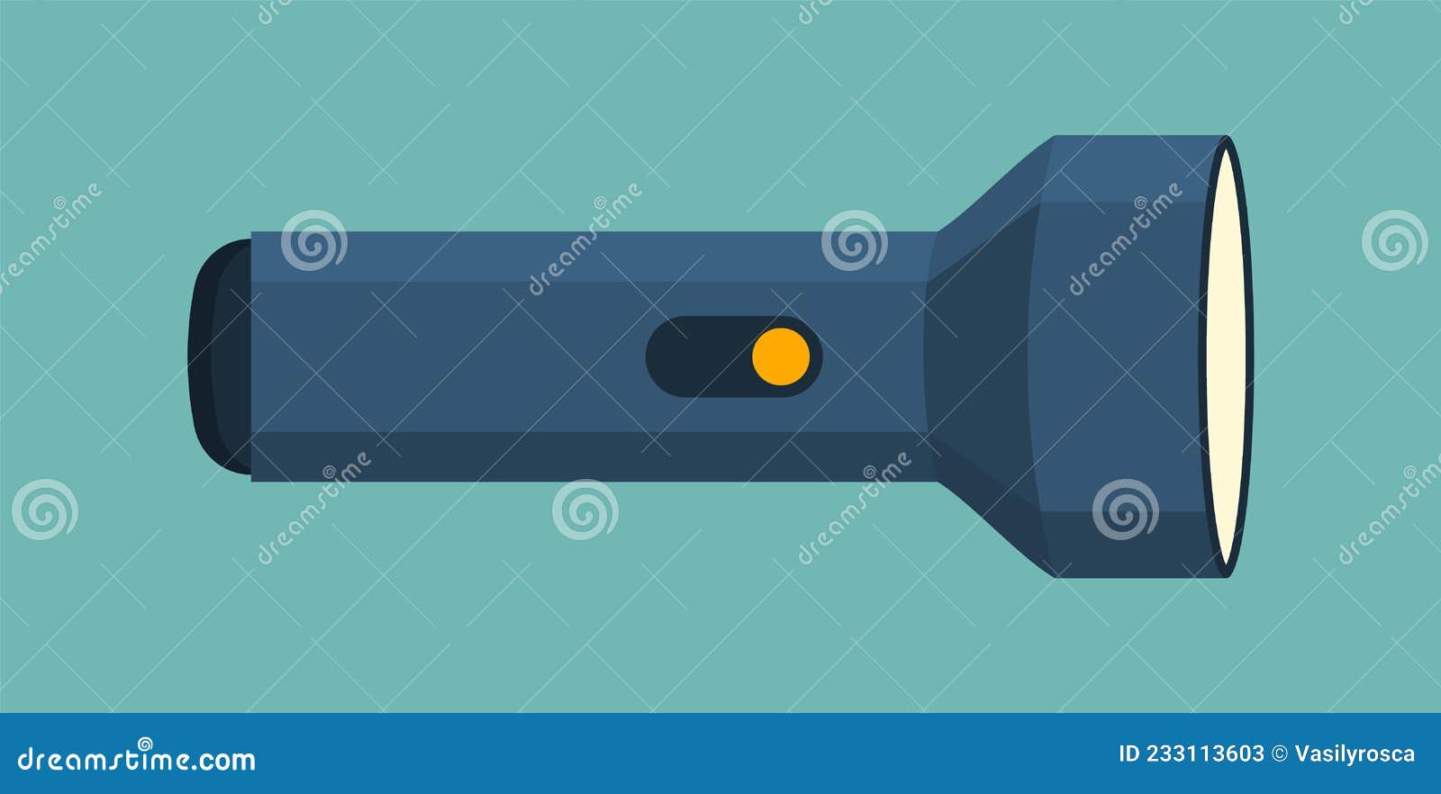 Flashlight Torch Hand Illustration. Pocket Vector Light Lamp Lantern ...