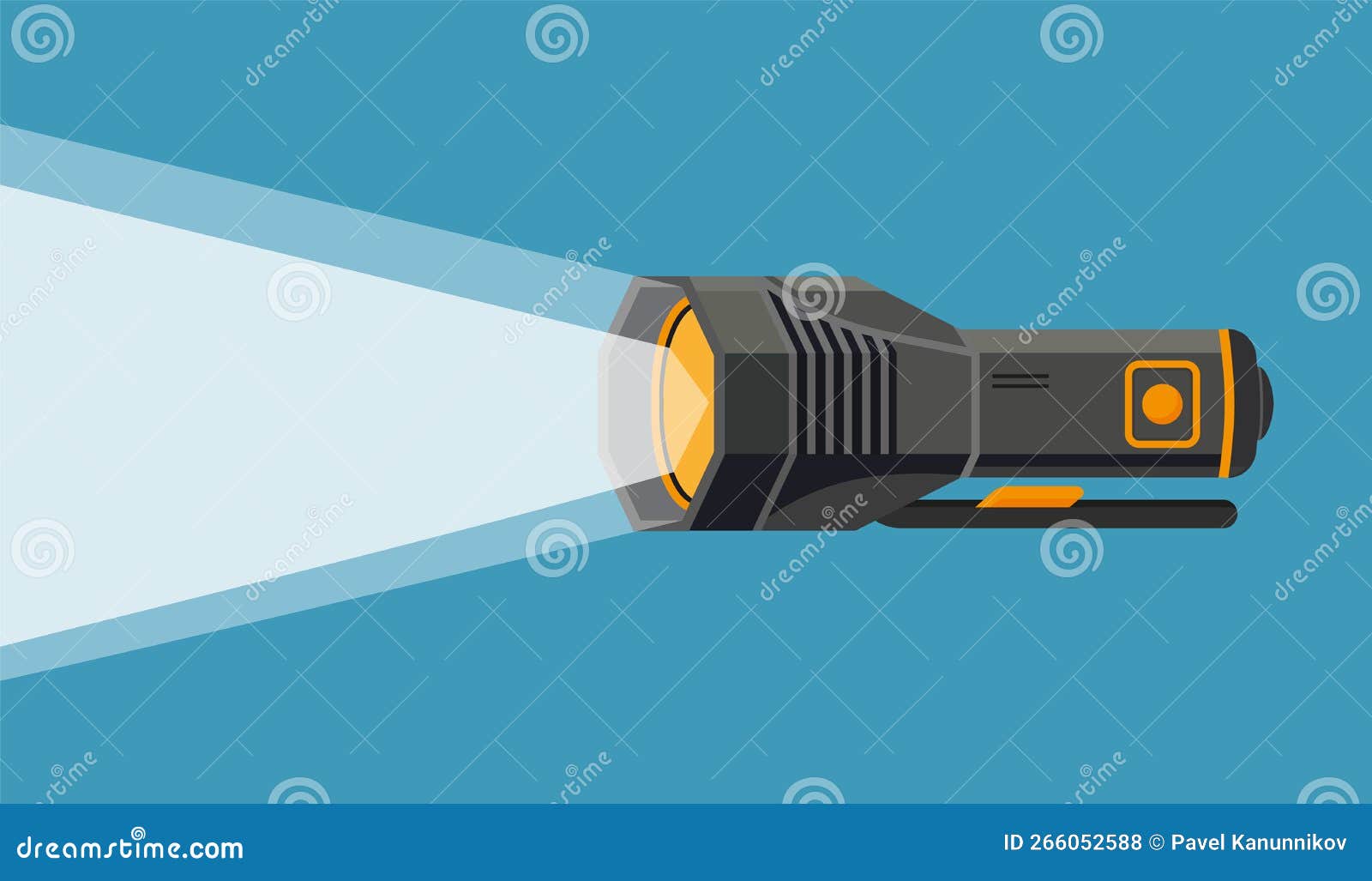Flashlight Torch Hand Illustration. Pocket Vector Light Lamp Lantern ...