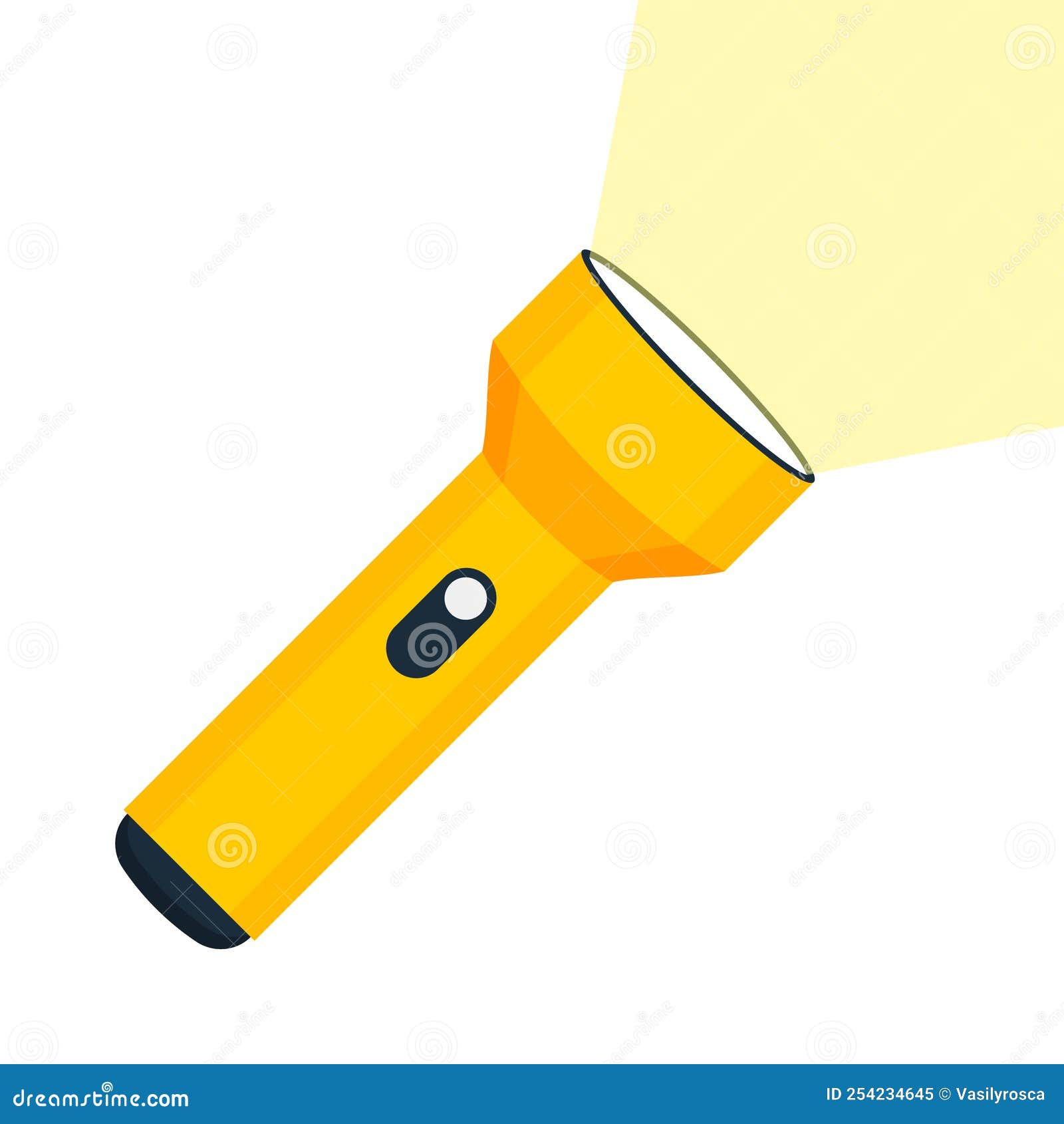 Flashlight Torch Hand Illustration. Pocket Vector Light Lamp Lantern ...