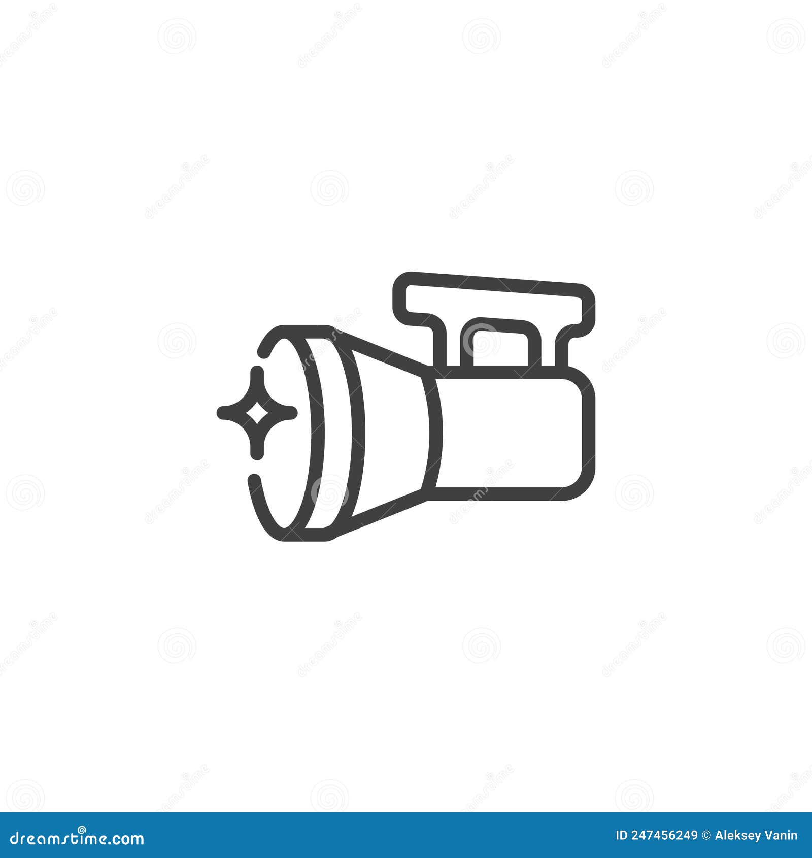 Flashlight, Torch Line Icon Stock Vector - Illustration of pictogram ...