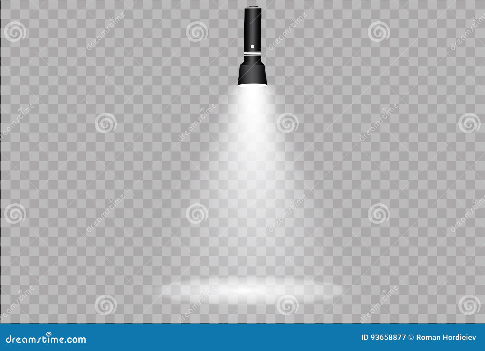Flashlight on a Transparent Background Stock Illustration ...