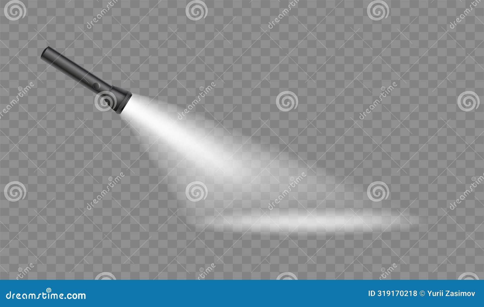Flashlight On A Transparent Background. Shine Lighting Torch. Vector ...