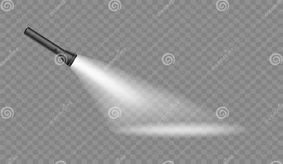 Flashlight on a Transparent Background. Shine Lighting Torch Stock ...
