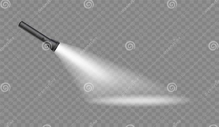 Flashlight on a Transparent Background. Shine Lighting Torch Stock ...