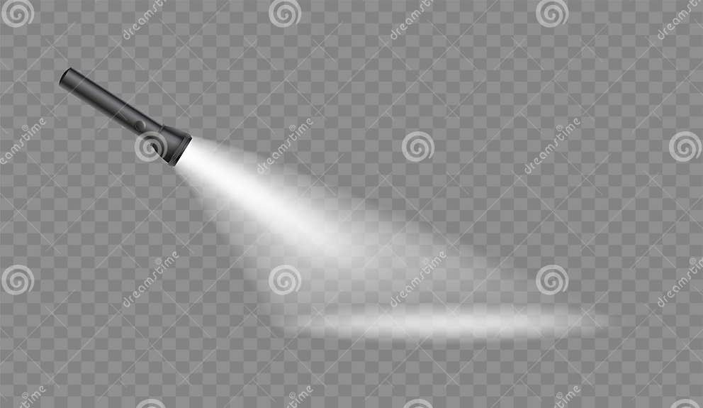 Flashlight on a Transparent Background. Shine Lighting Torch Stock ...