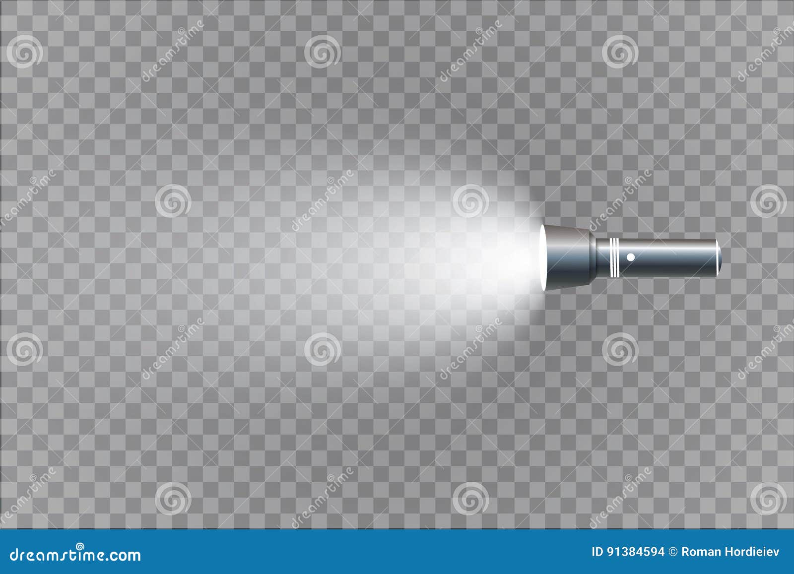 Flashlight on Transparent Background. Stock Vector - Illustration of ...