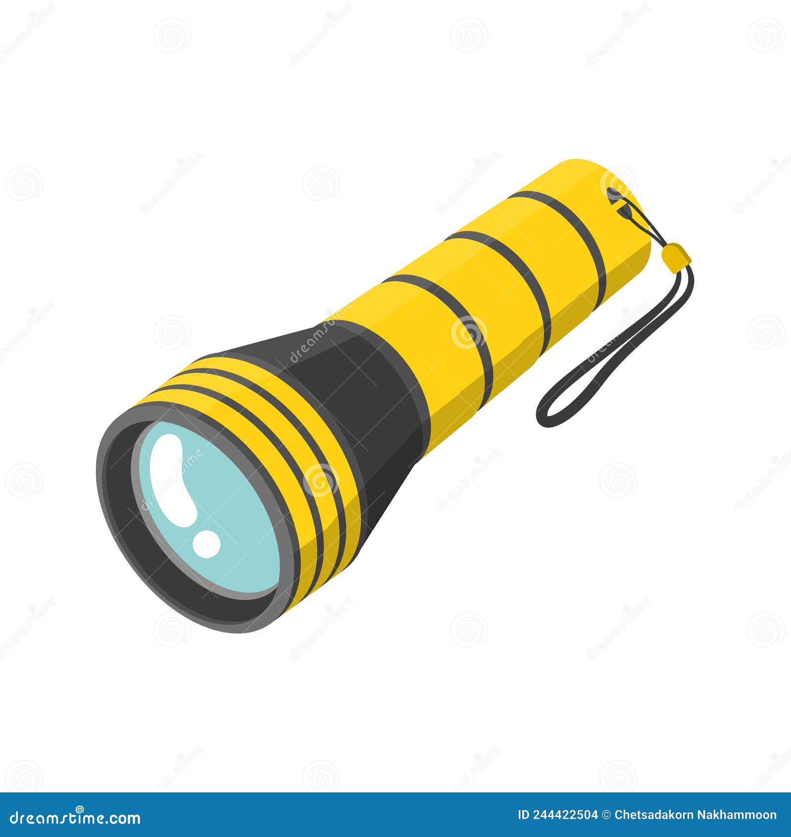 Flashlight in Trendy Flat Design Isolated Vector Stock Vector ...