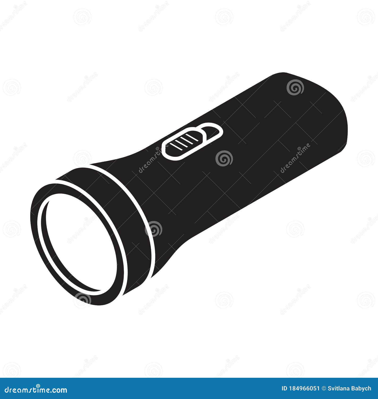 Flashlight Vector Icon.Black Vector Icon Isolated on White Background ...