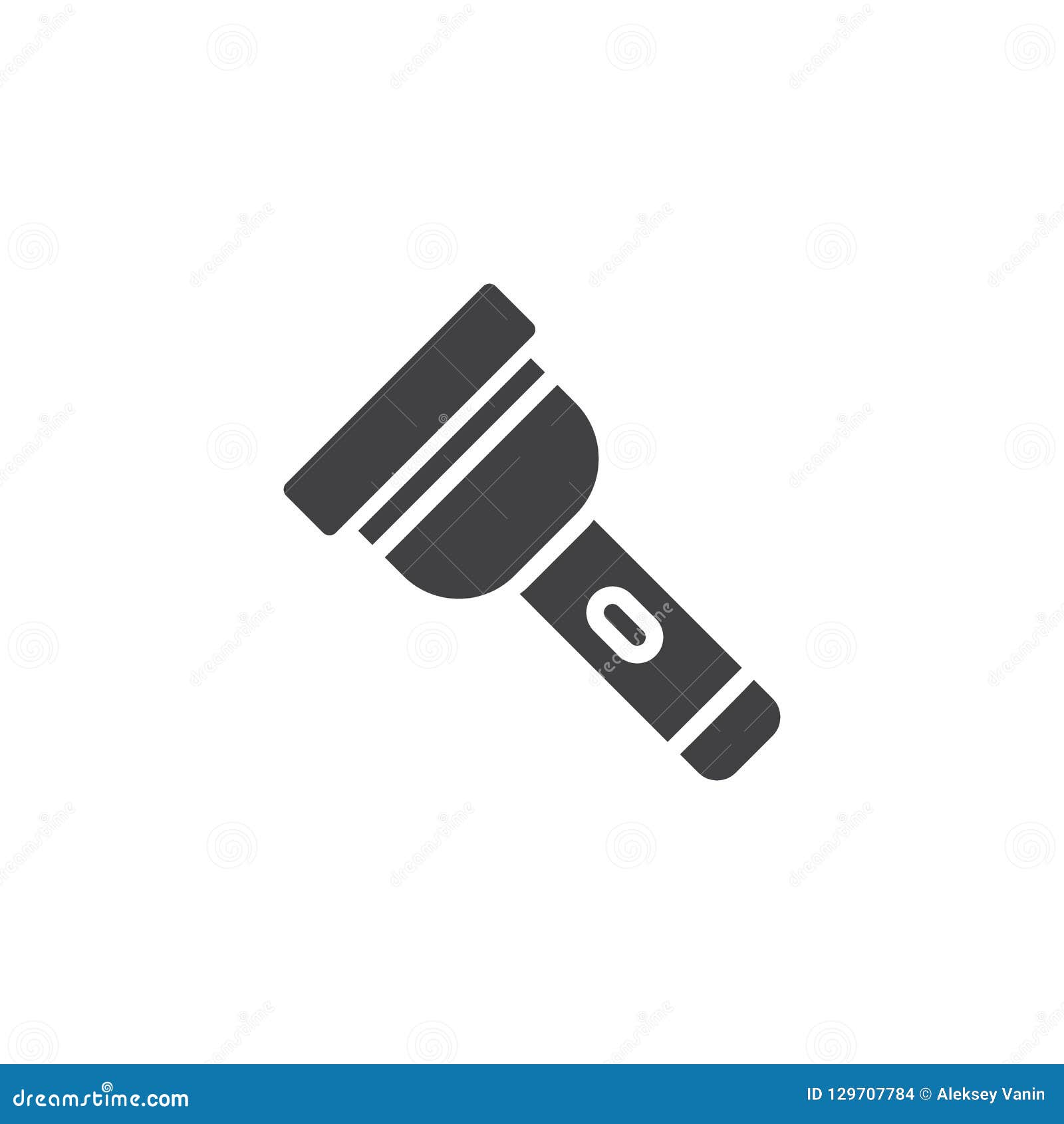 Flashlight vector icon stock vector. Illustration of tool - 129707784