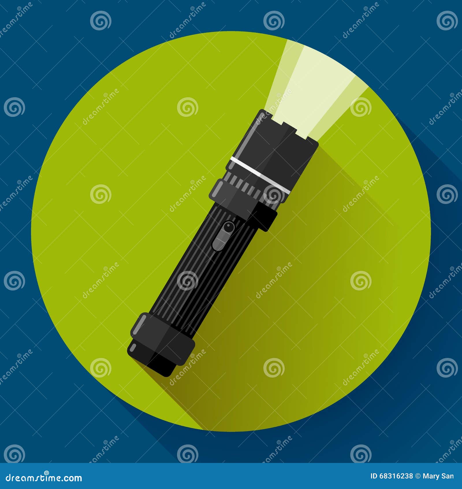 Flashlight Vector Icon. Flat Design Style Stock Vector - Illustration ...