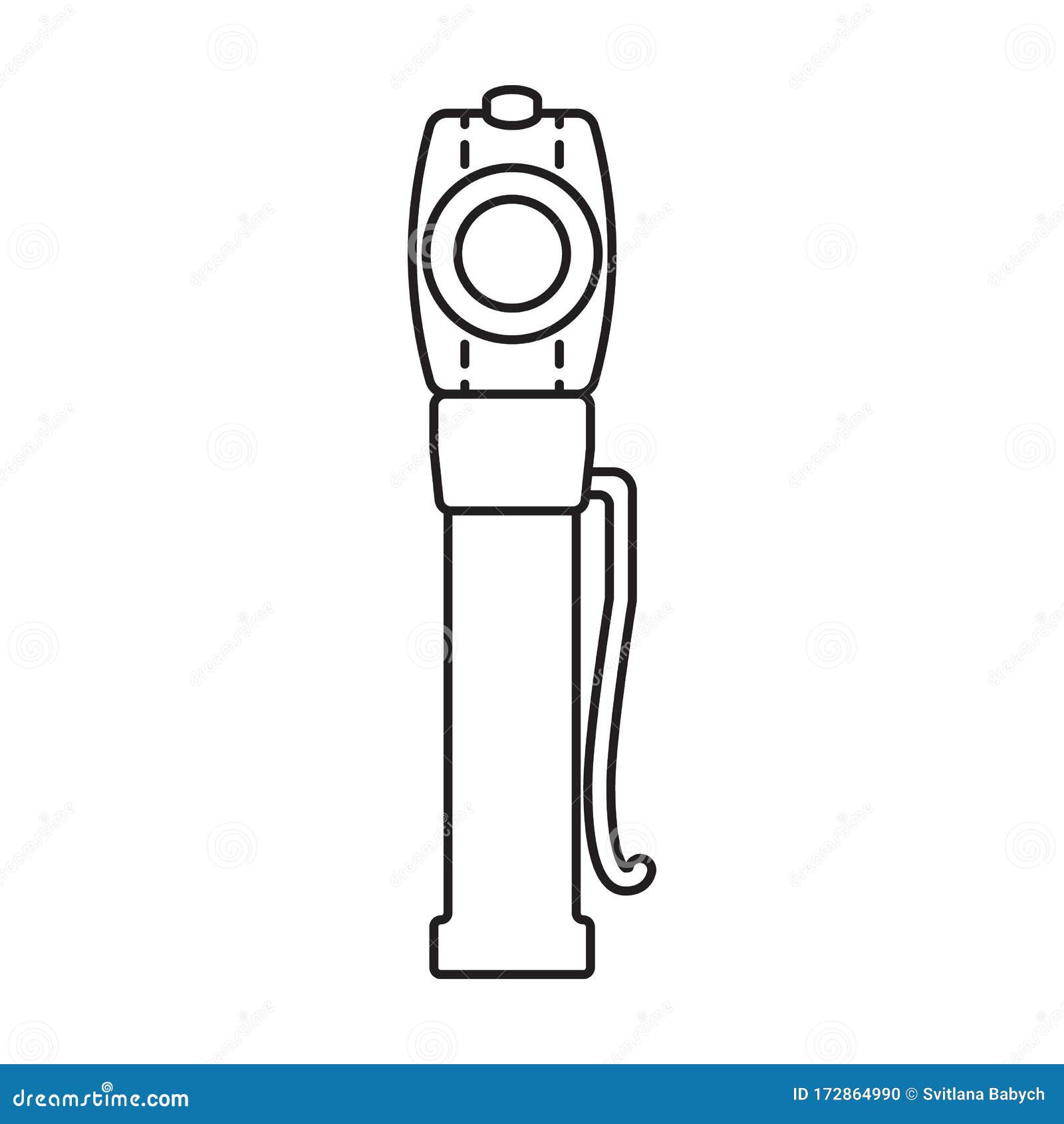 Flashlight Vector Icon.Outline,line Vector Icon Isolated on White ...