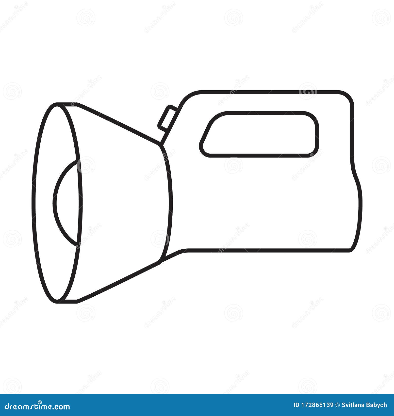 Flashlight Vector Icon.Outline,line Vector Icon Isolated on White ...