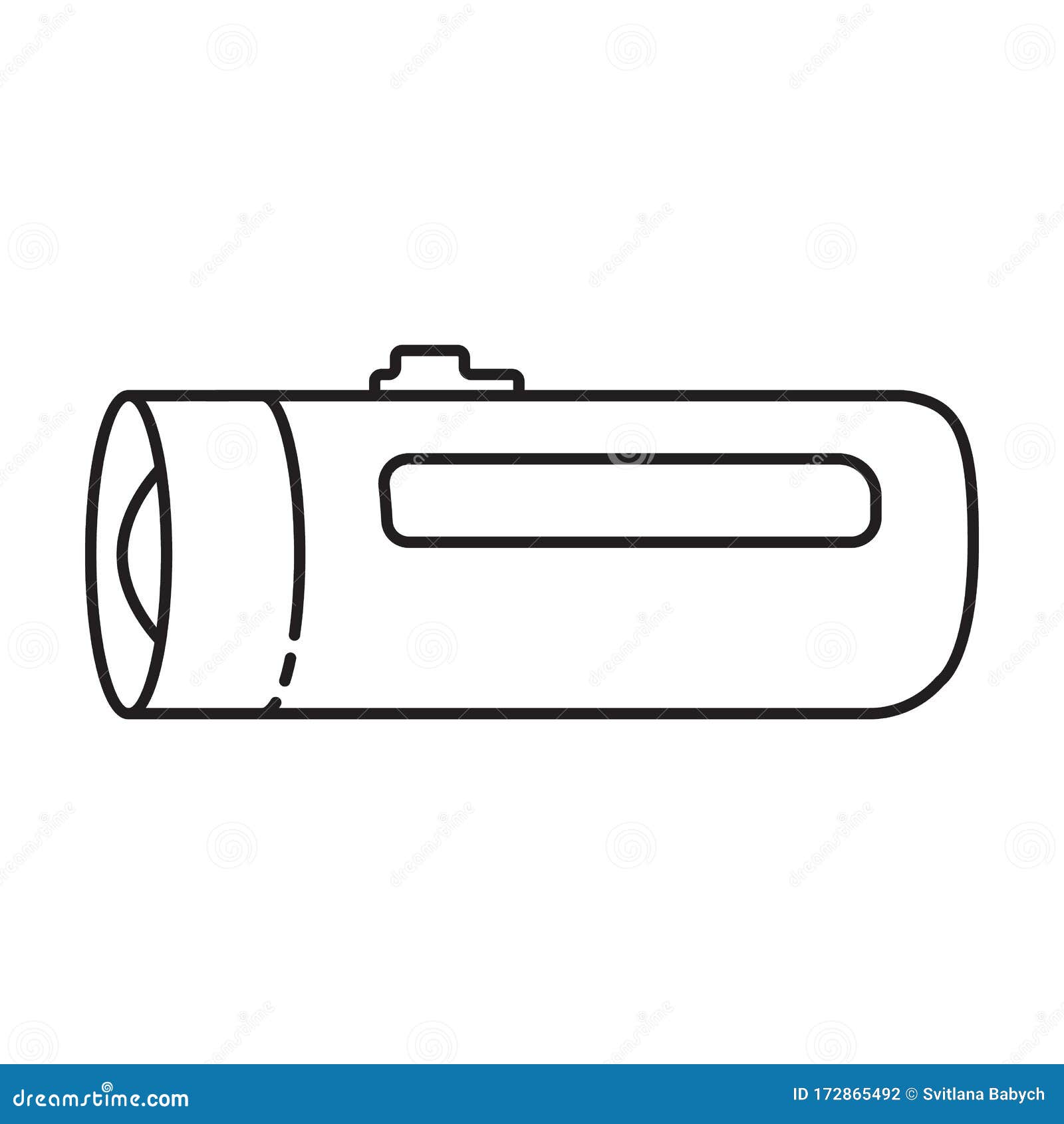 Flashlight Vector Icon.Outline,line Vector Icon Isolated On White ...