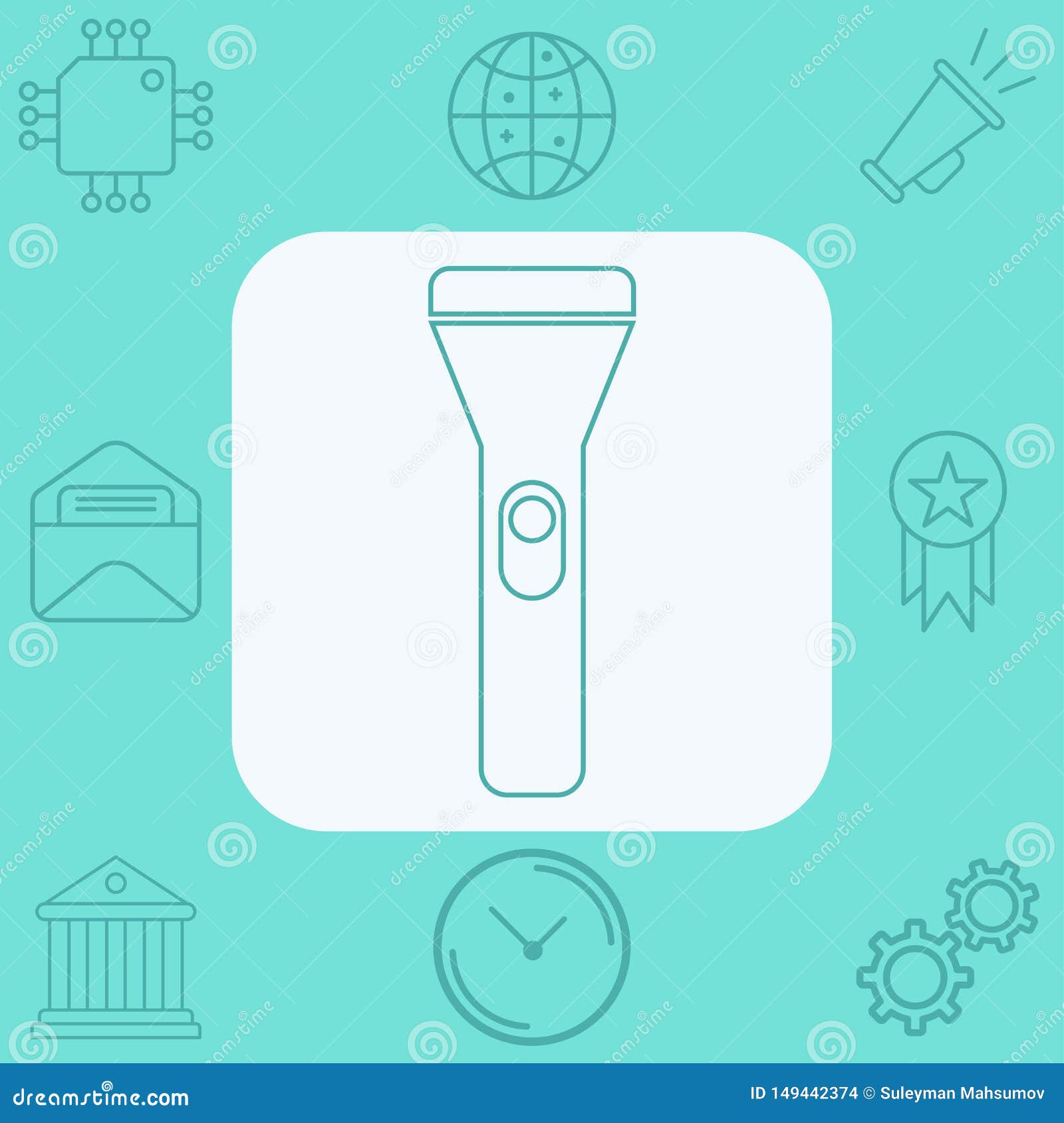 Flashlight Vector Icon Sign Symbol Stock Illustration - Illustration of ...