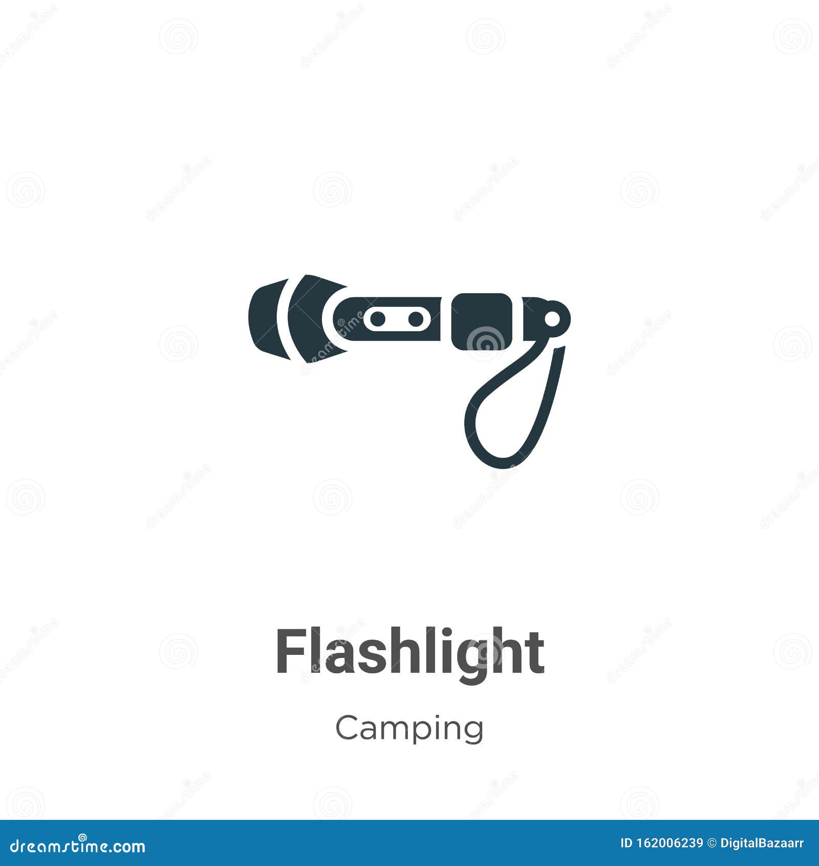 Flashlight Vector Icon on White Background. Flat Vector Flashlight Icon ...