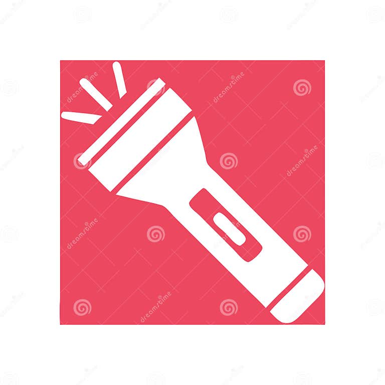 Flashlight Vector with Light Rays for Emergency and Outdoor Use Stock ...