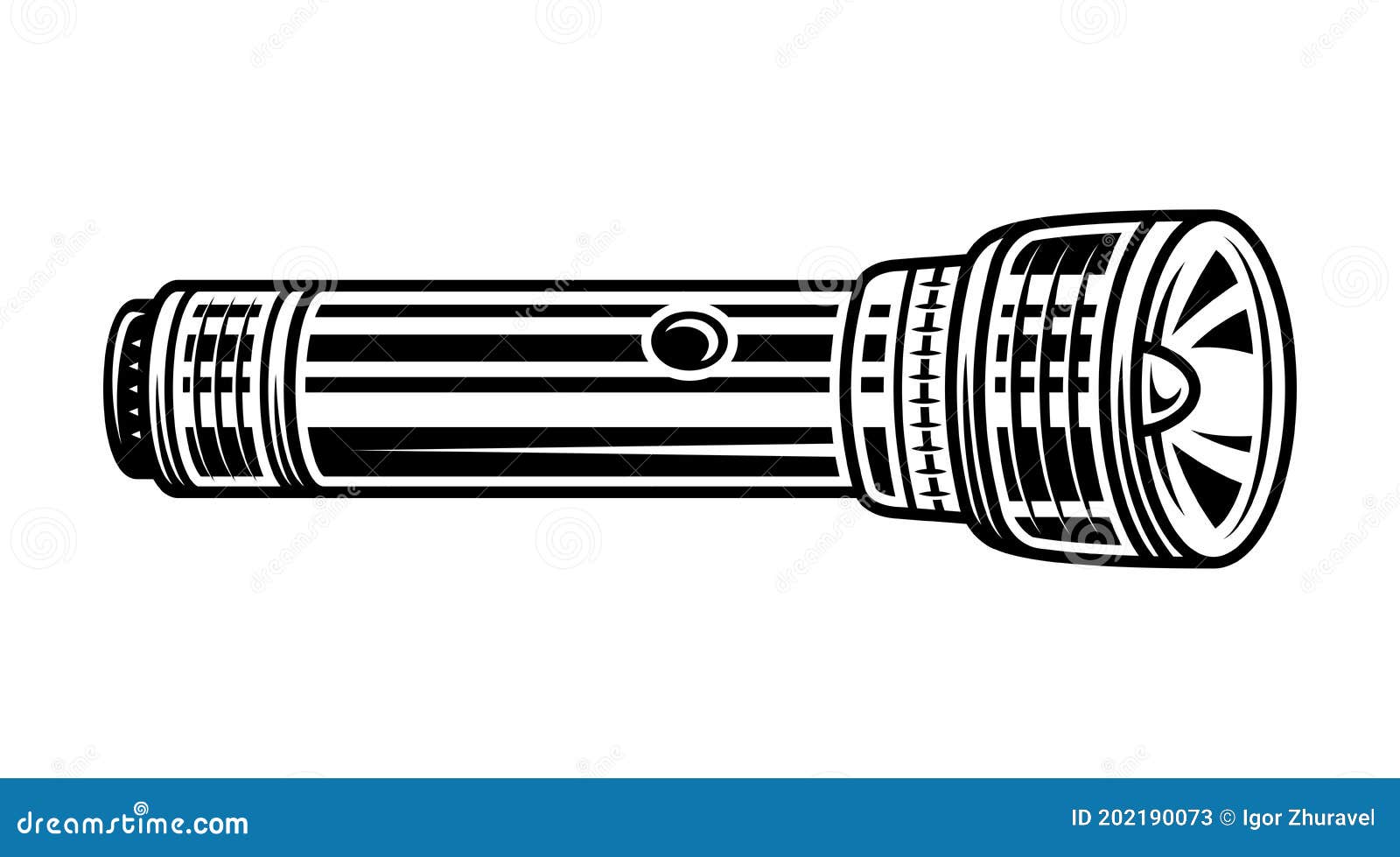 Flashlight Vector Object in Detailed Black Style Stock Vector ...