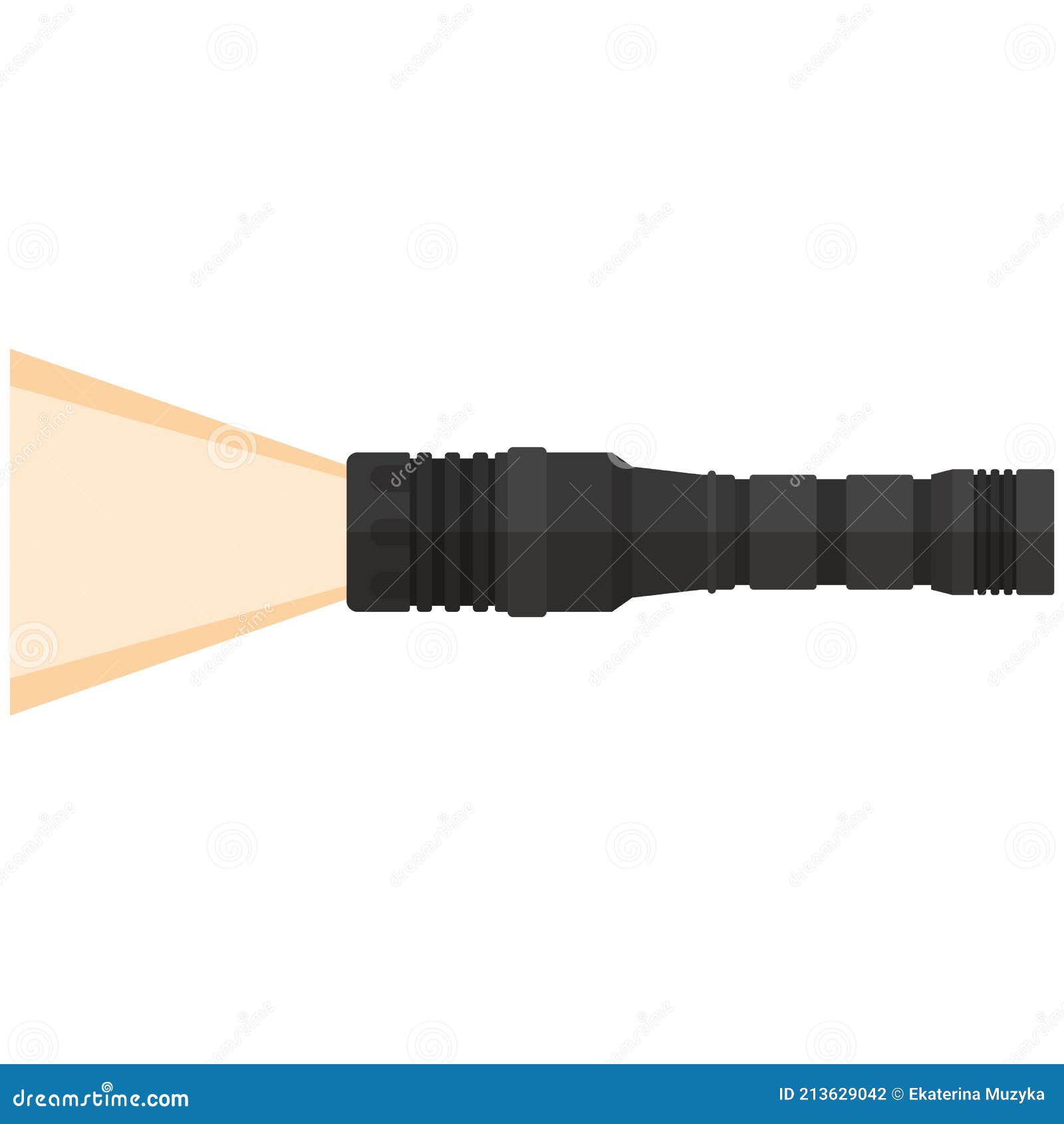 Flashlight Vector, Torch Light Icon Isolated on White Stock Vector ...
