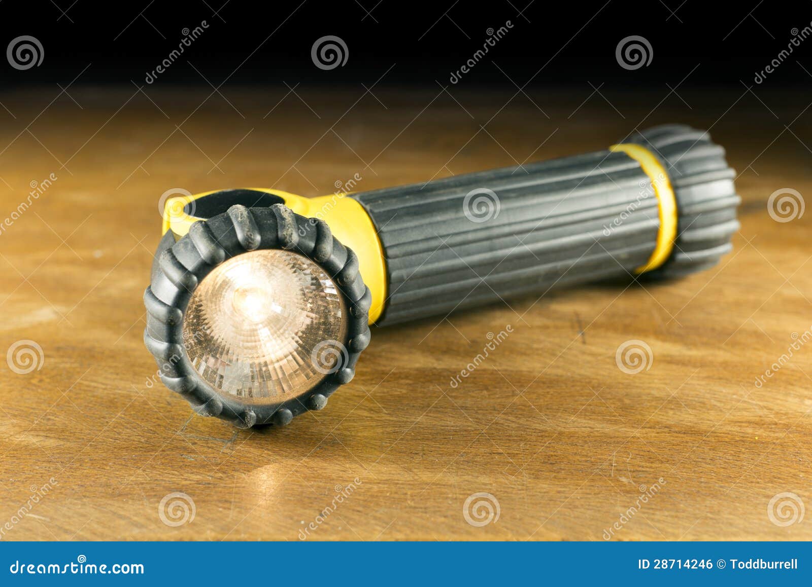 Flashlight on wood stock photo. Image of work, glow, powered - 28714246