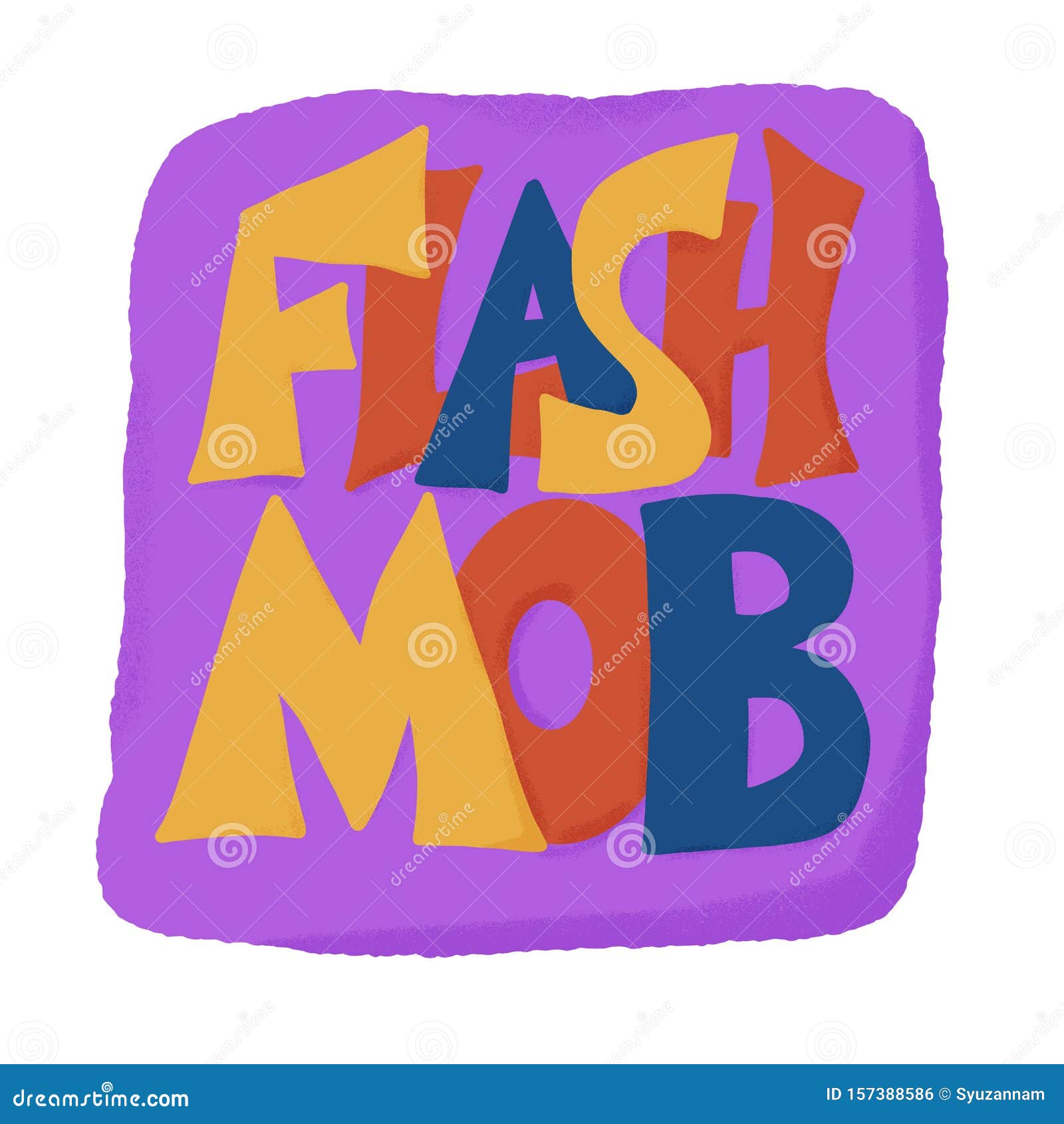 Flashmob Stylized Text Emblem Vector Simple Design Stock Vector ...